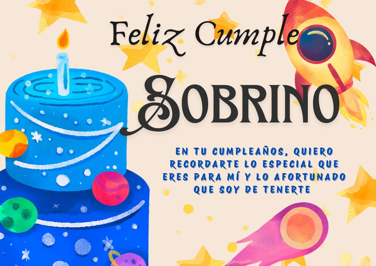 Felicidades, sobrino Dios te bendiga con mensajes especiales